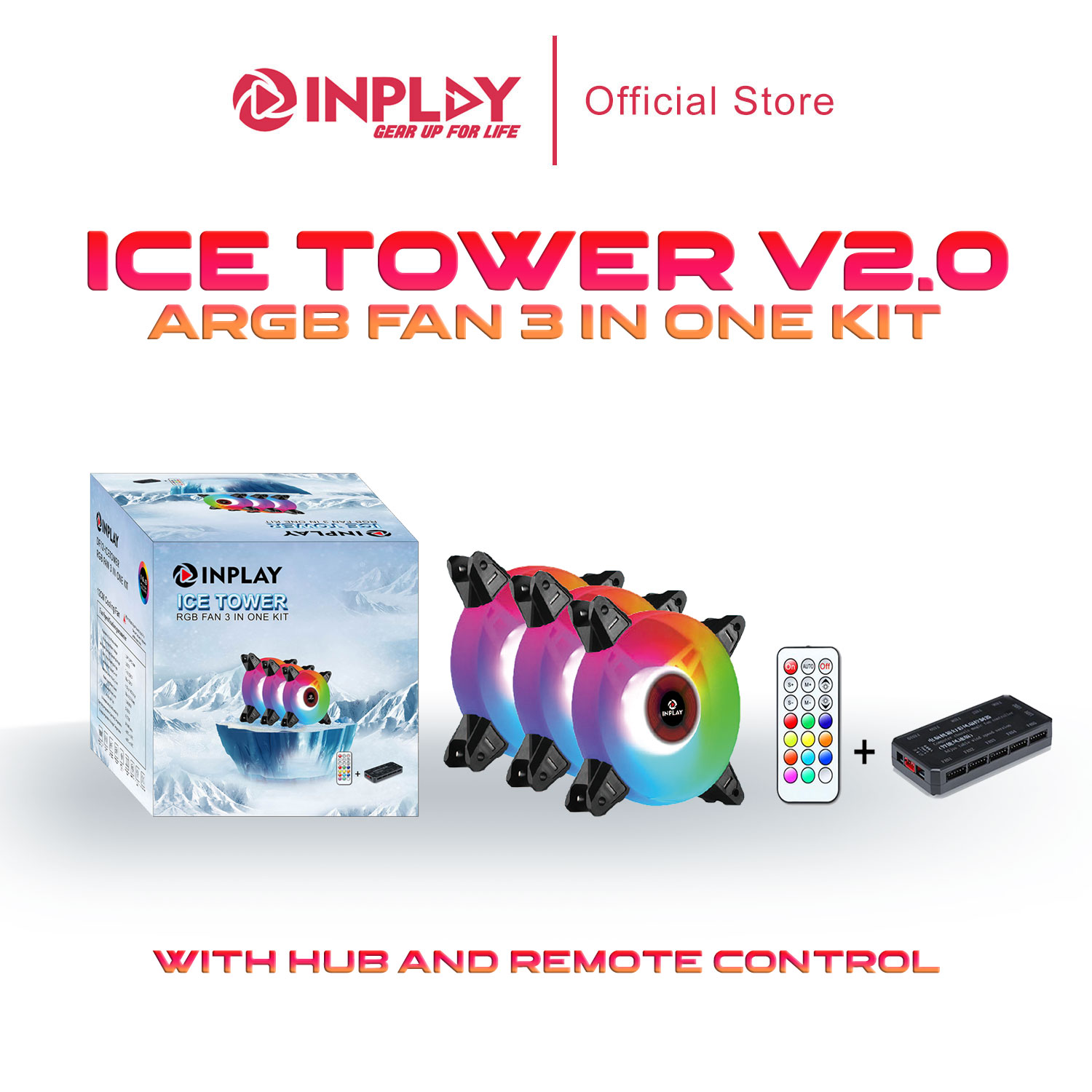 Inplay ICE TOWER V2 3-In-1 Fan Kit | ARGB Dual Sync Mode for Computer ...