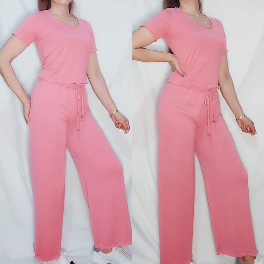 Chic Striped and Polka Blouse and Pants Terno Set for Women - Fits up to XL WITH 2 SIDE POCKET ...