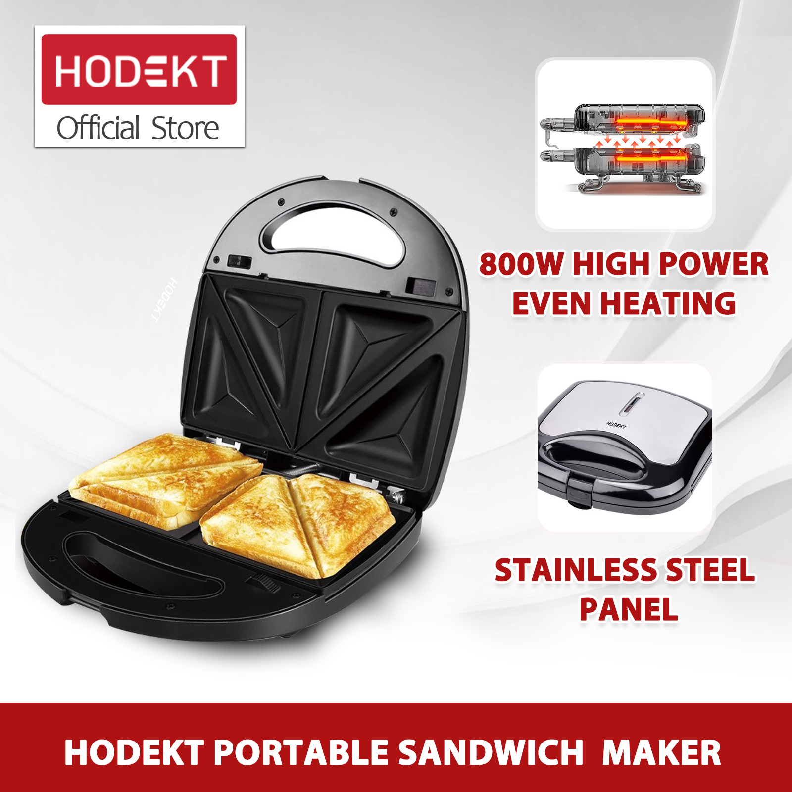 HODEKT Sandwich Maker Breakfast Maker Waffle Maker Mini Electric ...
