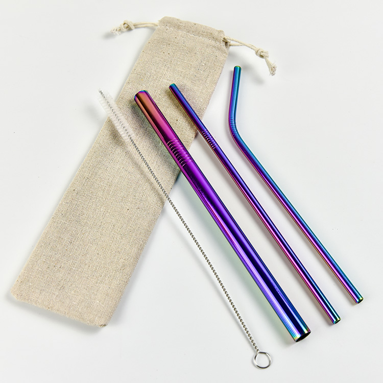 4 in1 Stainless steel straws Metal beverage straws with pouch | Lazada PH