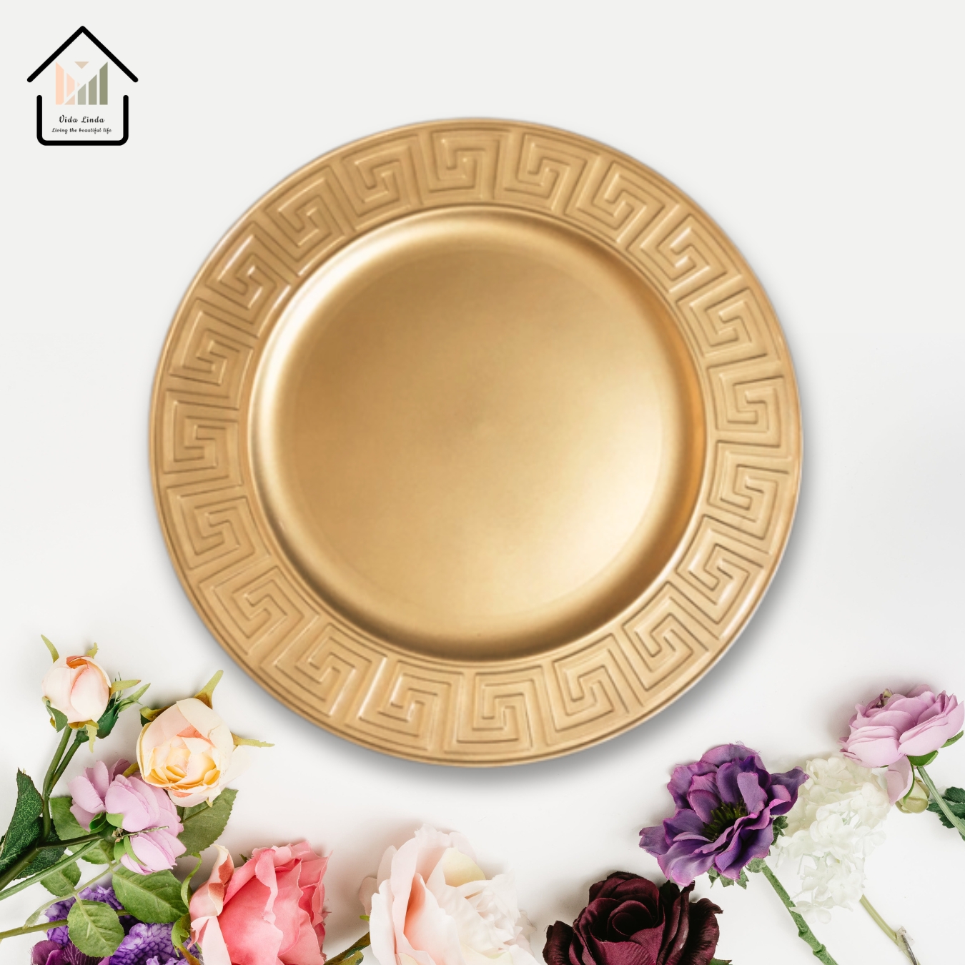 13" Charger Plate Gold FendÏ Inspired Design | Lazada PH