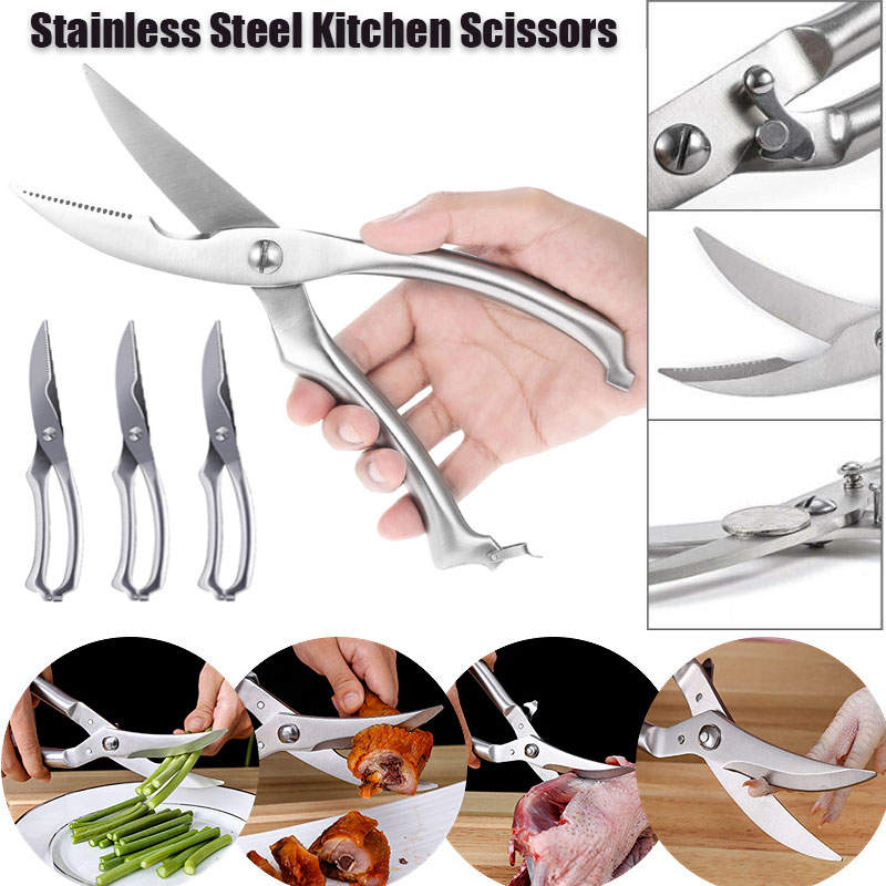 Stainless Steel Kitchen Scissors Kitchen Multifunctional 430 Walnuts Open Beer Chicken Bone Duck ...