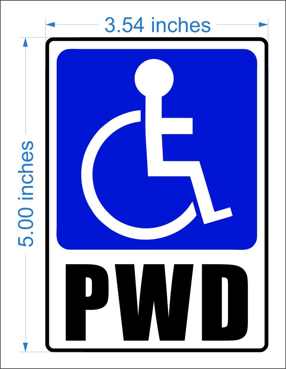 Car Premium Vinyl Sticker PWD 3.54 x 5.00 inches | Lazada PH