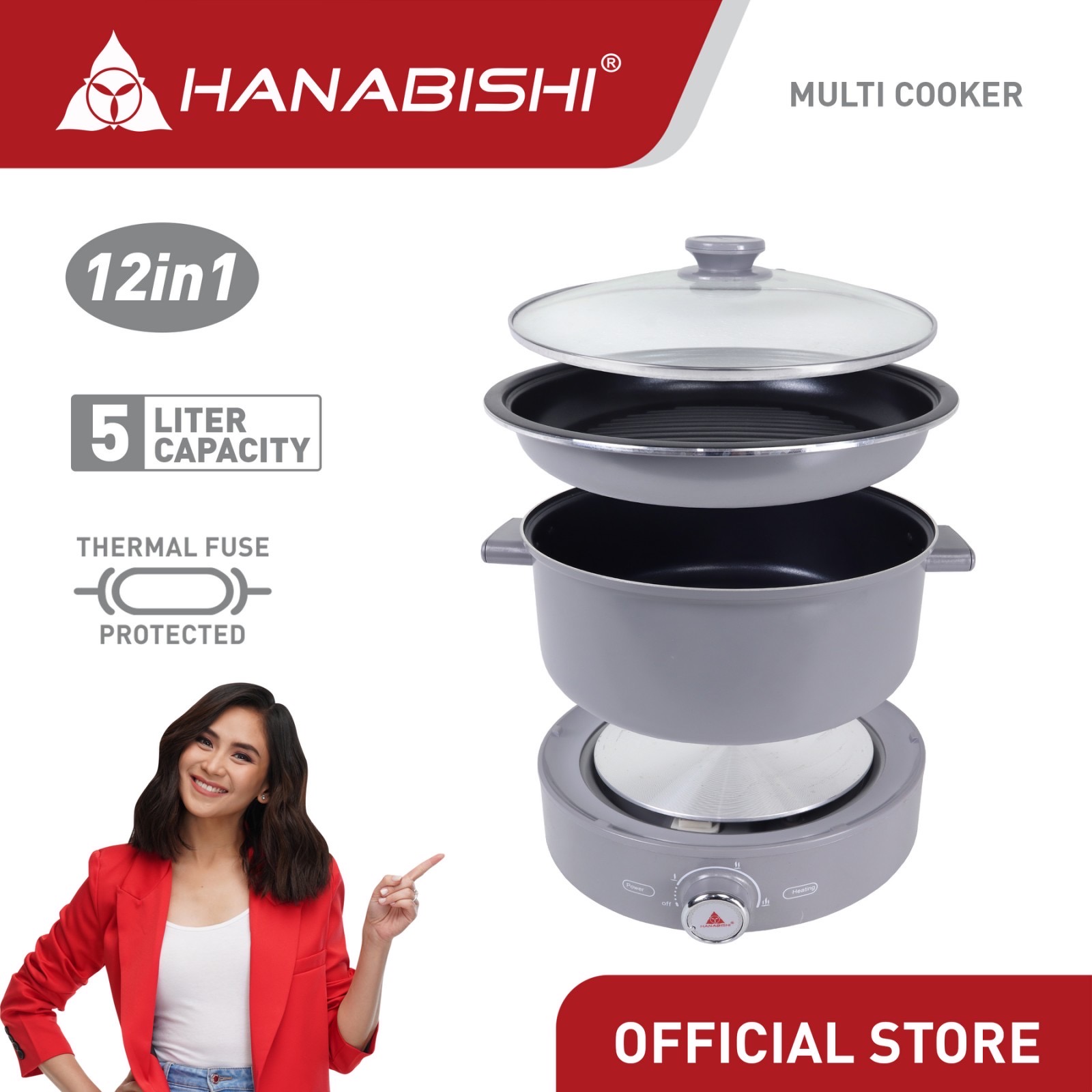 Hanabishi 13 in1 Multi-Function Cooker Griller HMCGRILL50 | Lazada PH