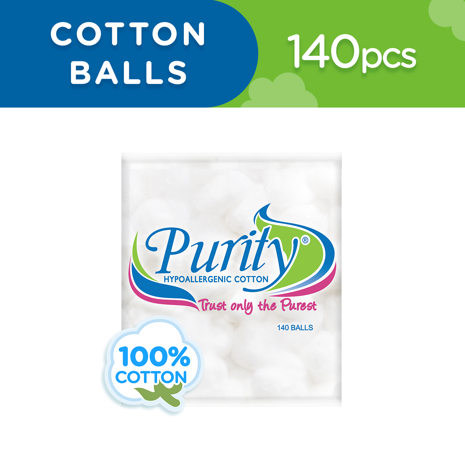 Purity Cotton Balls 140s x 1 pack | Lazada PH