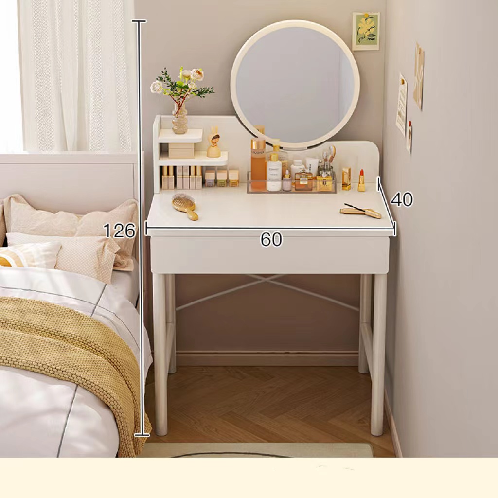Nordic Vanity Table With Led Light Dresser Bedroom Dressing Table ...