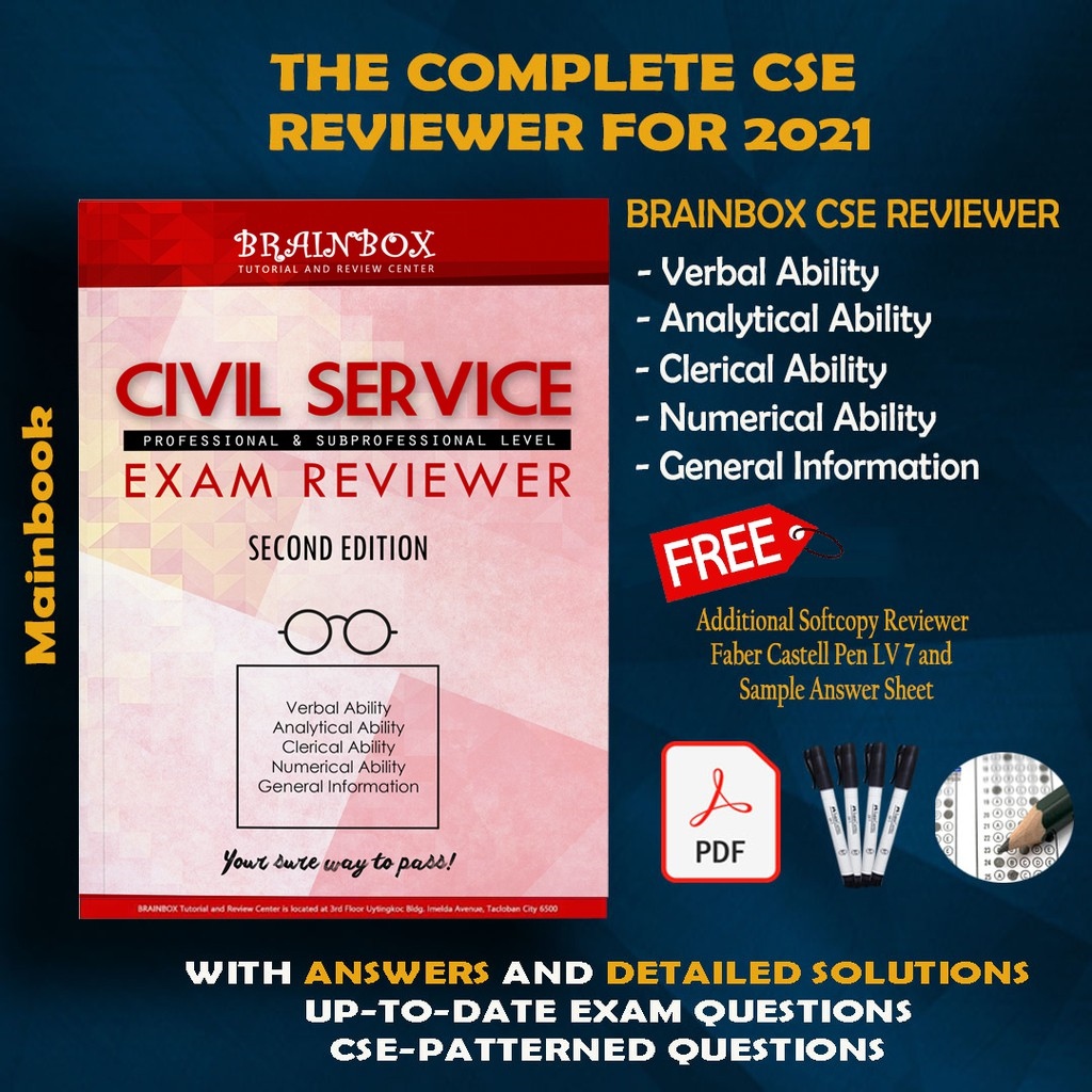 Learning BAY Brainbox Civil Service Reviewer - 2022 Edition | Lazada PH