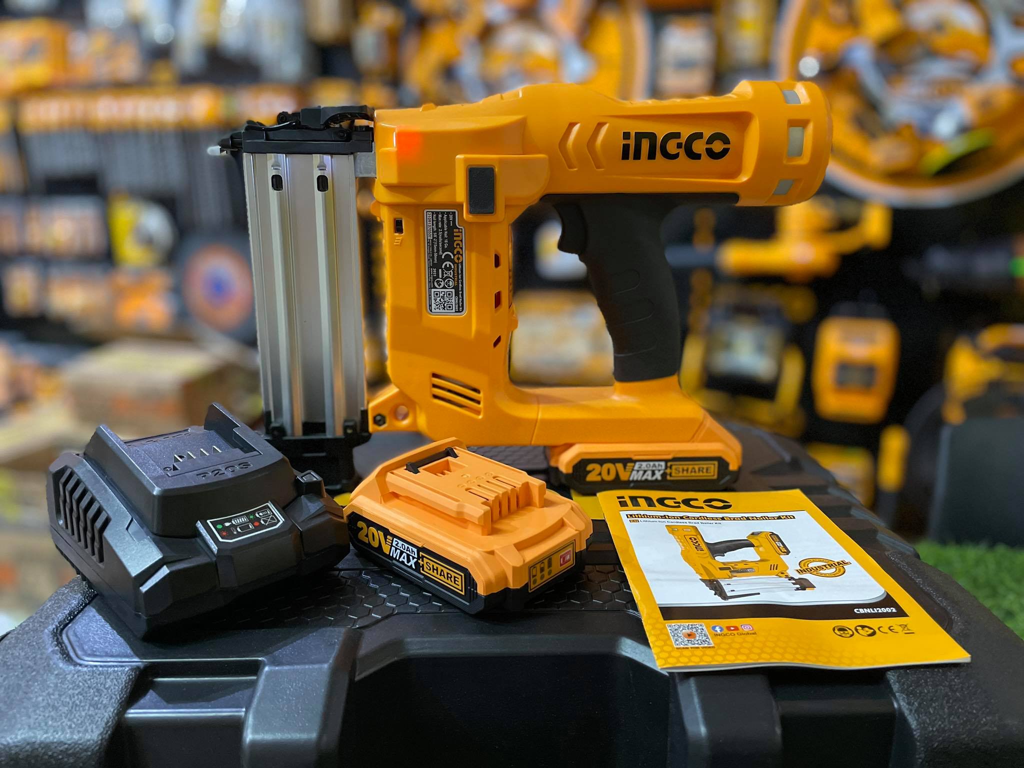 FREE METRO AND SAFETY GOGGLES - Ingco Cordless Brad Nailer Kit ...