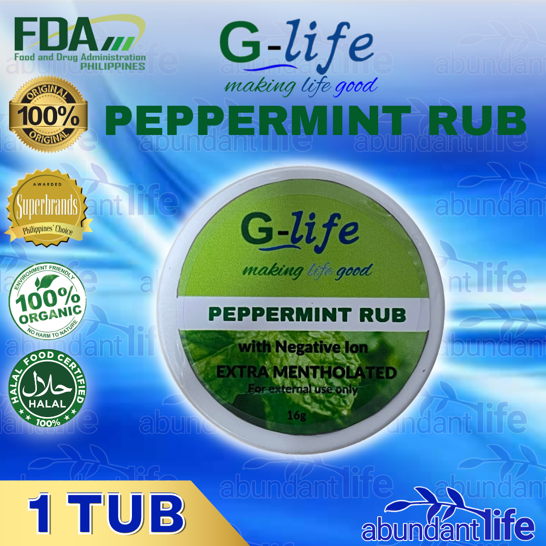 1 TUB G-LIFE PEPPERMINT RUB WITH NEGATIVE ION 16g 100% AUTHENTIC SOLD ...