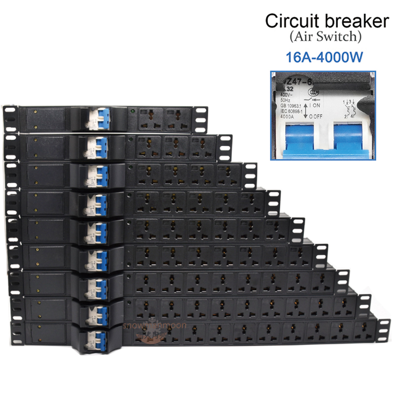 Metal Rack Power Strip Power Distribution Unit , 2-10 Universal Outlets ...