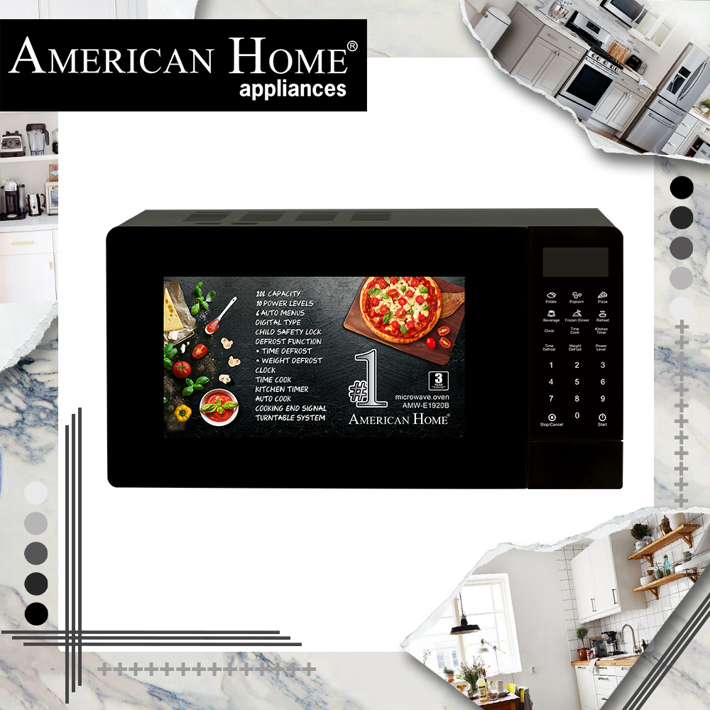 American Home AMW-E1920B Microwave Oven 20Liters Black | Lazada PH