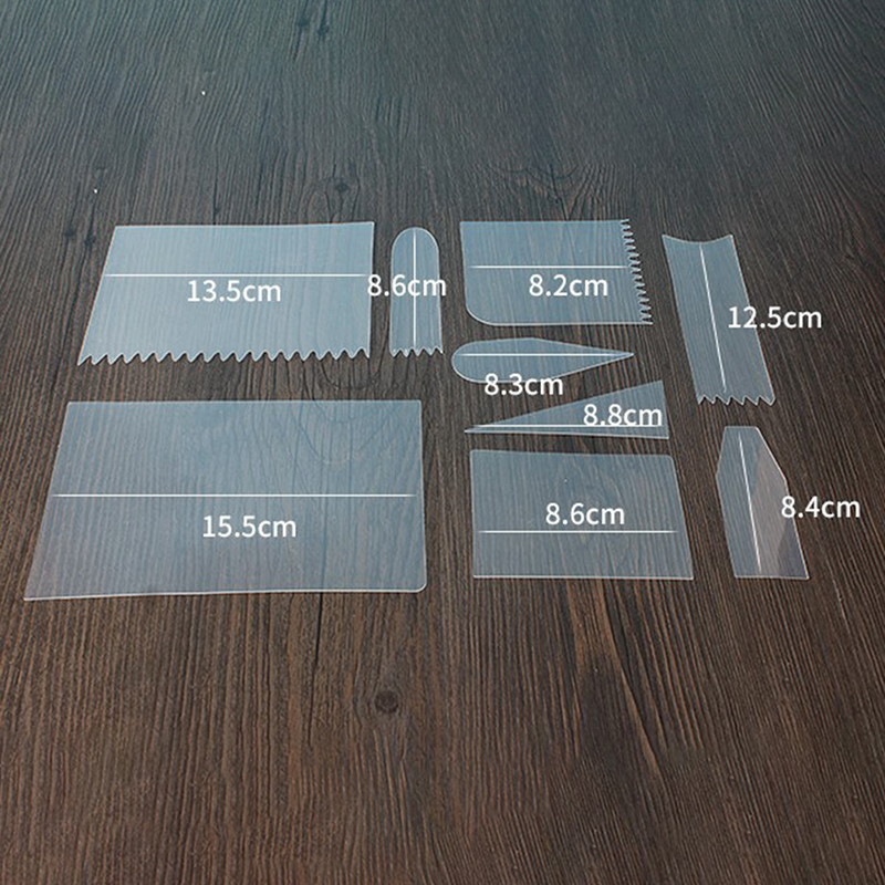 Zozo 【Flash Sale】9 Pcs เค้ก Scraper ครีมไม้พายมีดตัดเค้ก Pastry Mold ...