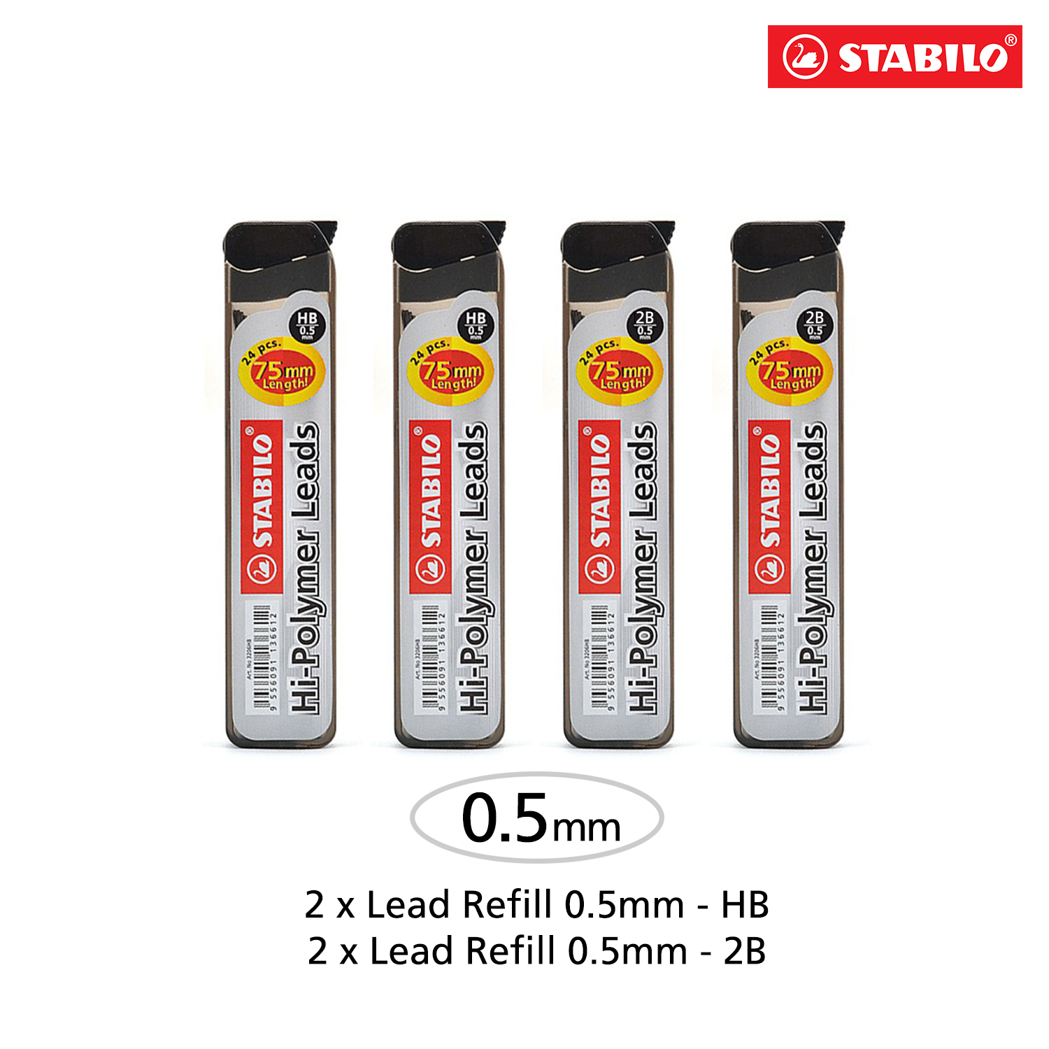 STABILO Mechanical Pencil 3555/3557 with Lead Refill 0.5mm & 0.7mm for ...