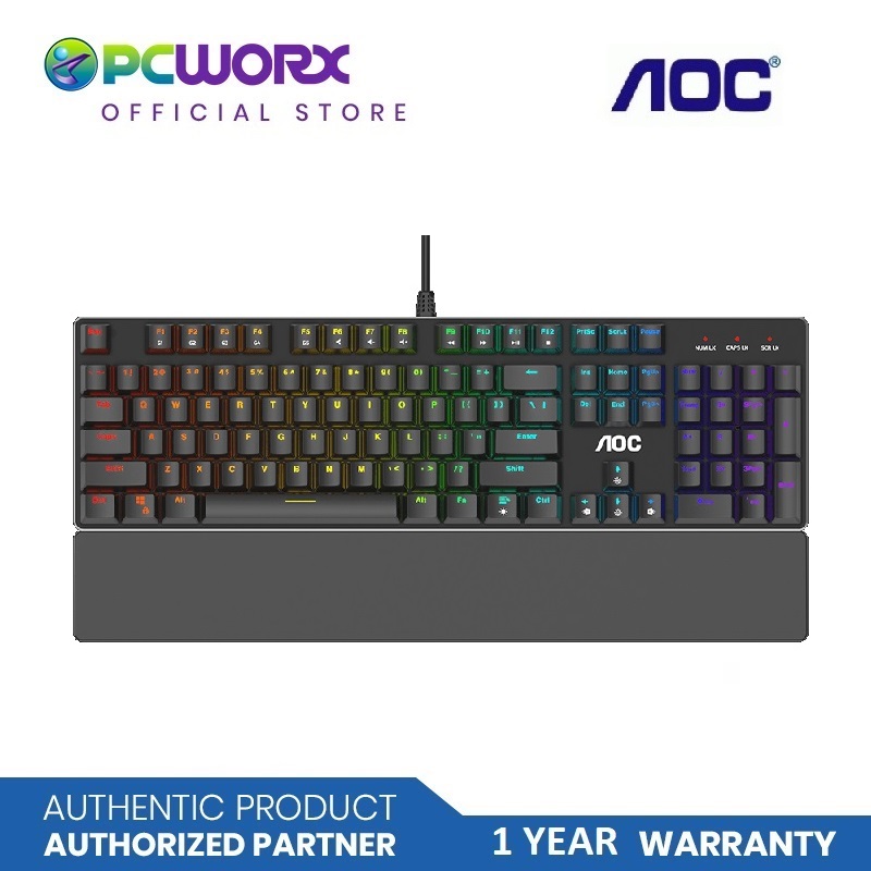 AOC GK500 RGB Mechanical Gaming Keyboard with 16.0 Million Customizable ...