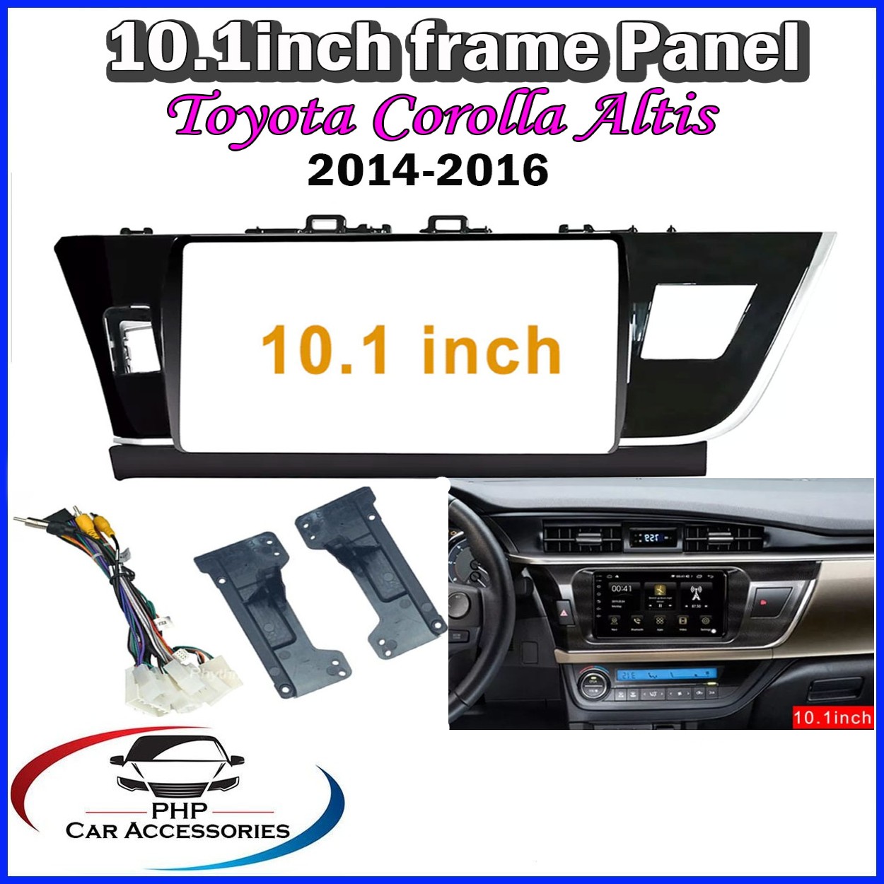 2din Stereo Panel fit for Toyota Corolla Altis 2014-2016 10.1'' Head ...