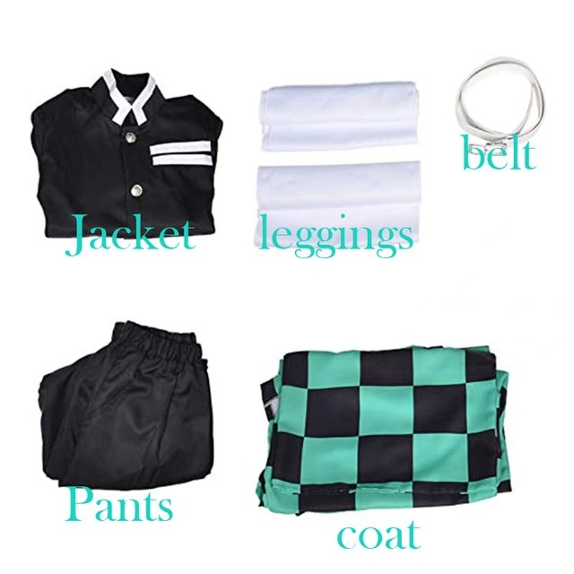 Anime Demon Slayer Kimetsu No Yaiba Cosplay Costume Kamado Tanjiro Suit ...