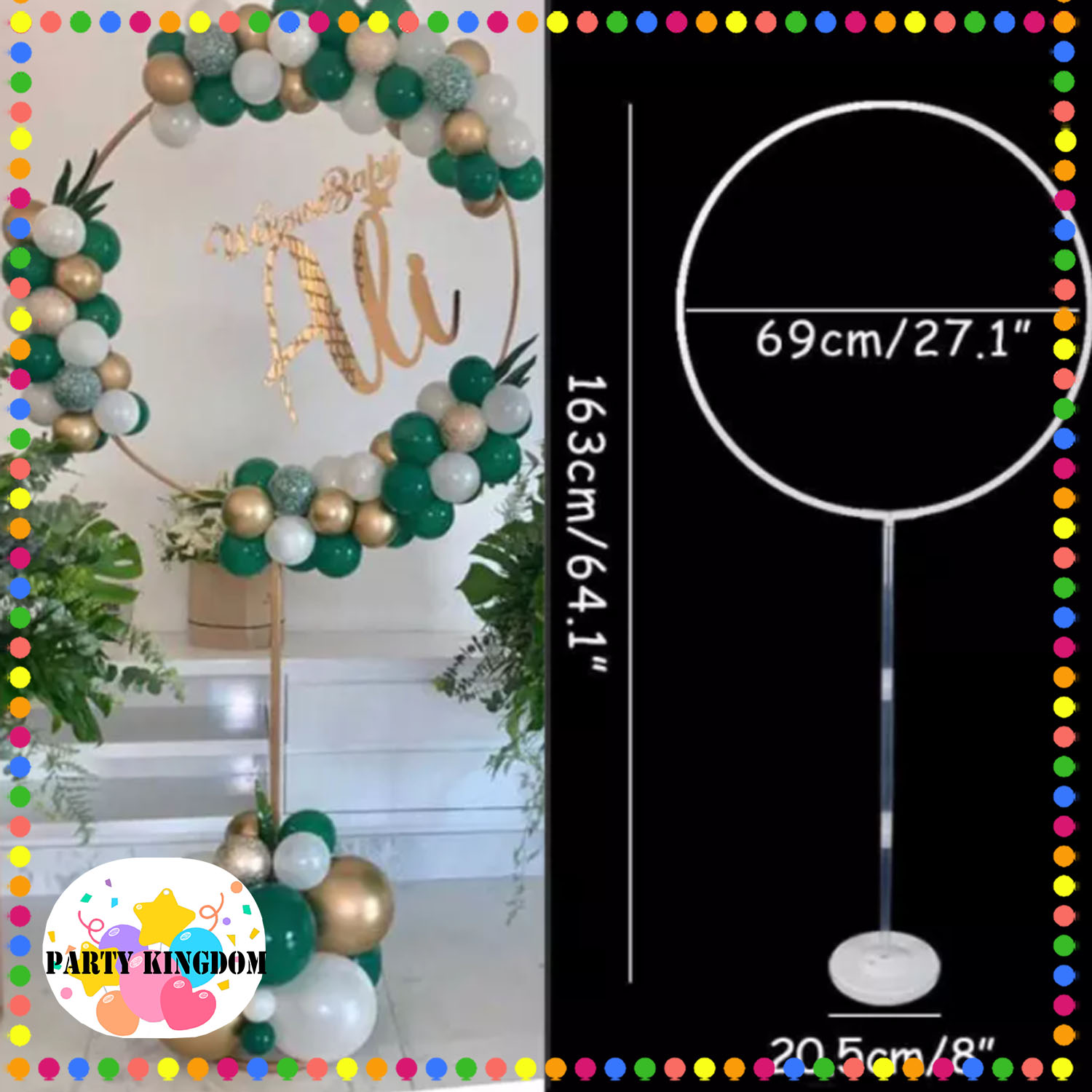 Party Kingdom Round Balloon Stand Arch Balloon Wreath Ring For Birthday ...