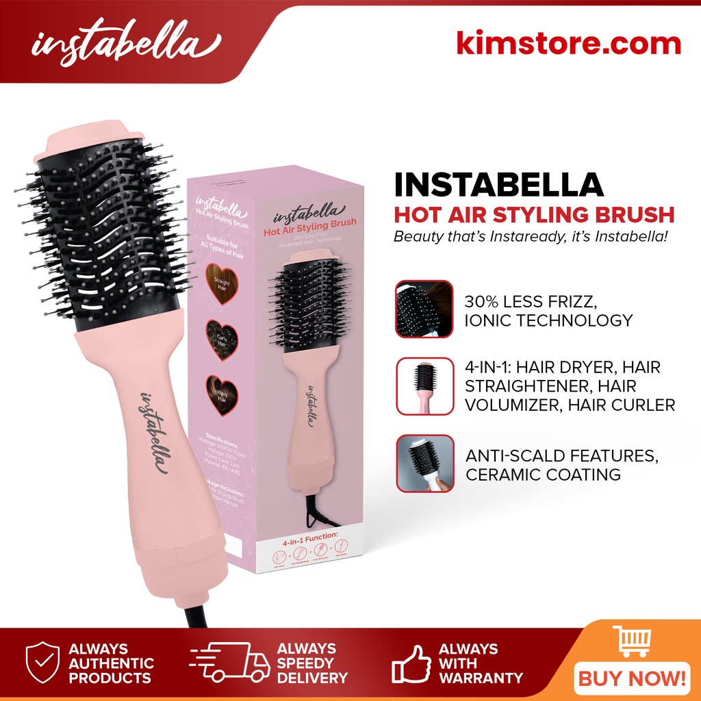 Instabella 1-Step Easy Hot Air Brush, Hair Dryer Volumizer, Electric ...