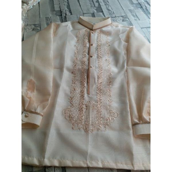 mall quality barong pinya with linninng/moccha piping- burda | Lazada PH