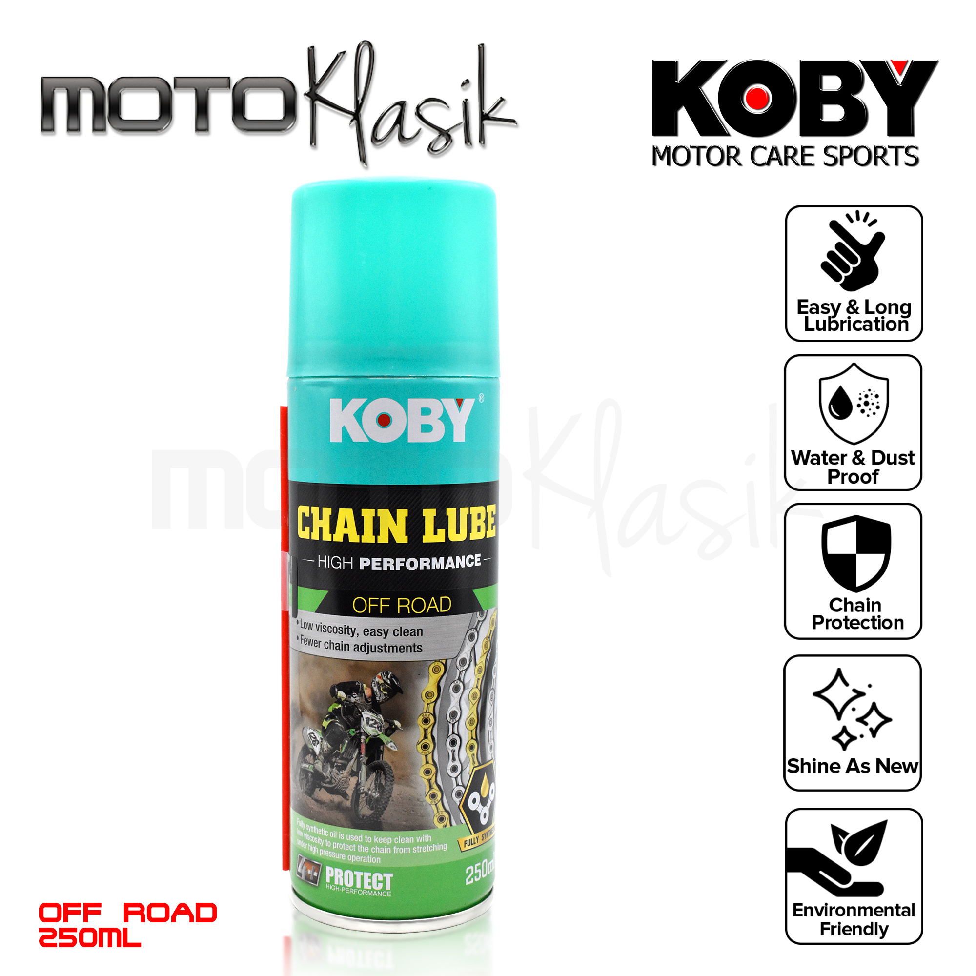 KOBY CHAIN LUBE RACING / ROAD / OFF ROAD 250ML HIGH PERFORMANCE ...