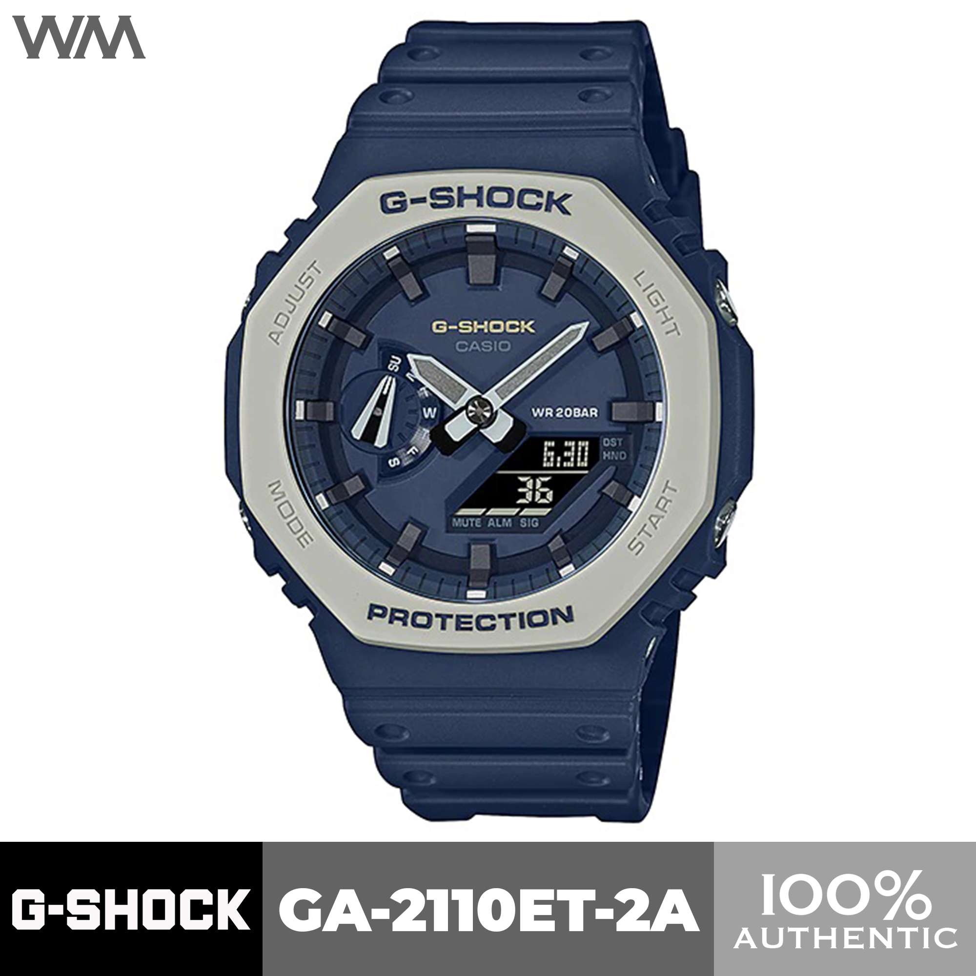 Casio G-SHOCK GA-2100 Series Blue Grey Casioak Analog Digital Watch GA ...