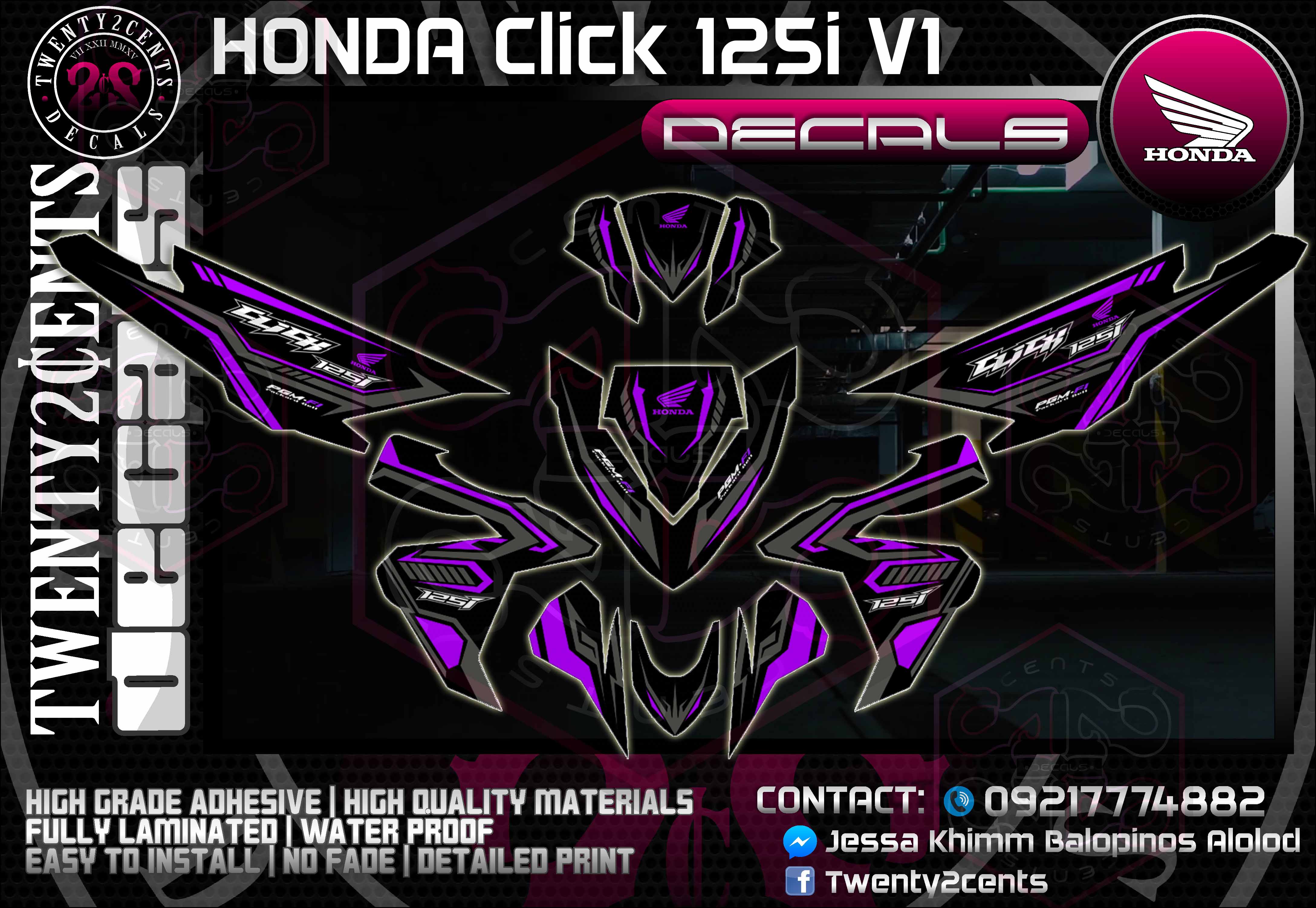 honda click 125i / 150i version 1 decals | Lazada PH