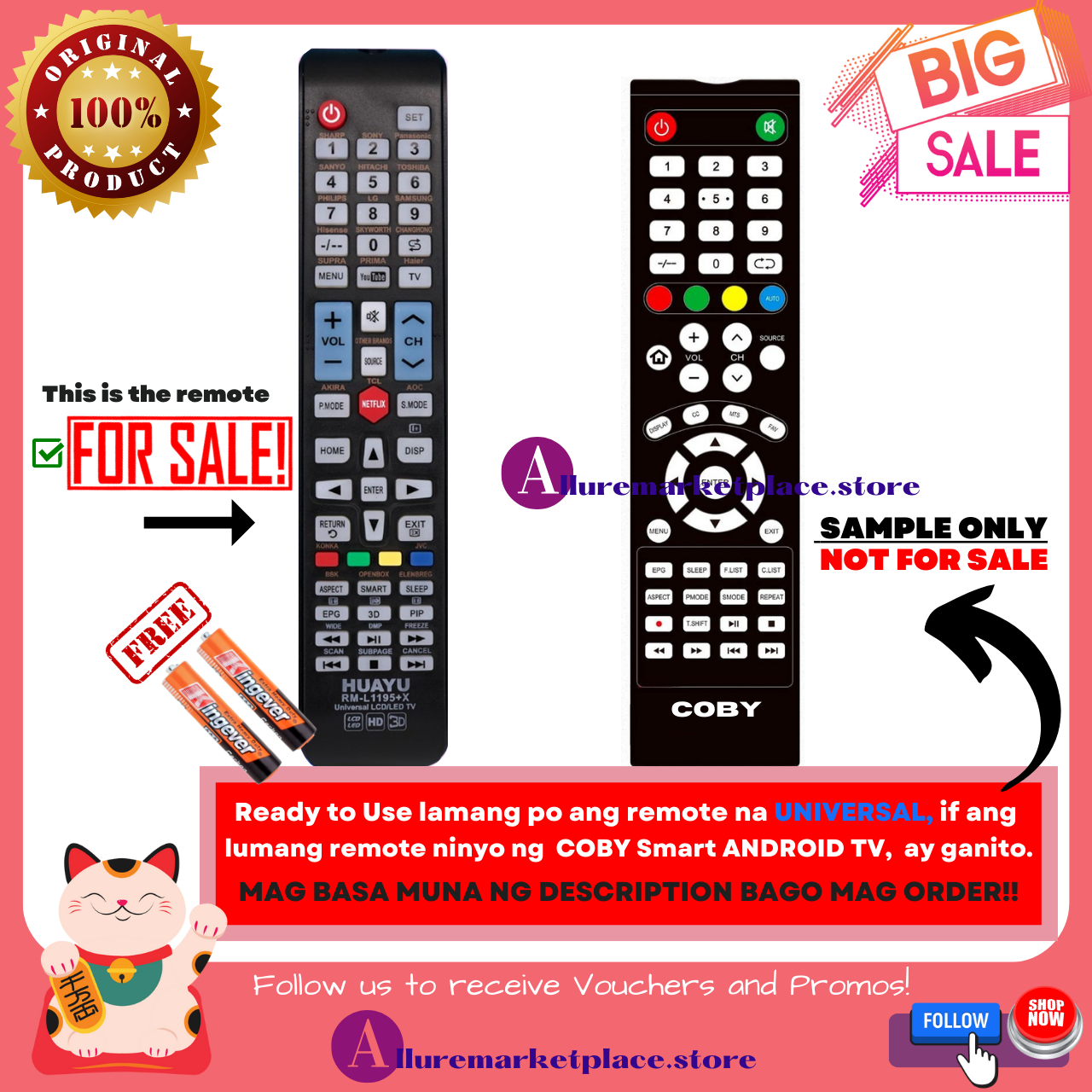 Ready to Use Universal TV Remote for COBY Smart TV Android| Sample ...