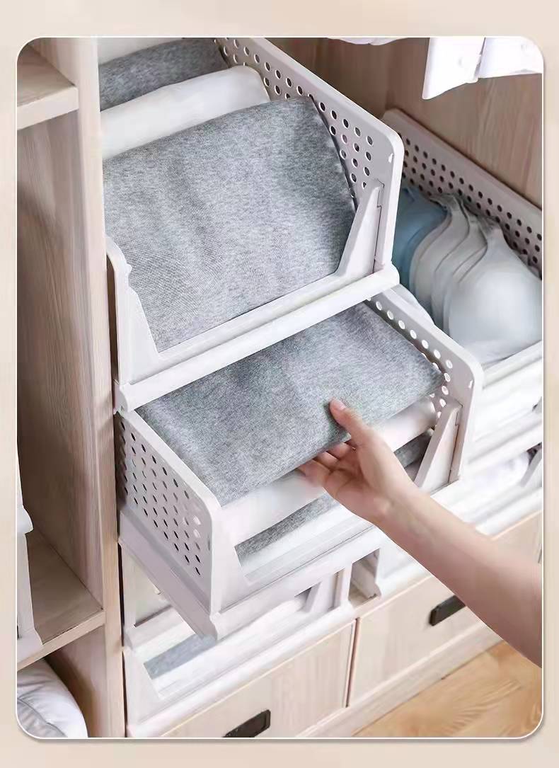 Stackable Closet Wardrobe Storage Box Organizer Plastic White Wardrobe ...