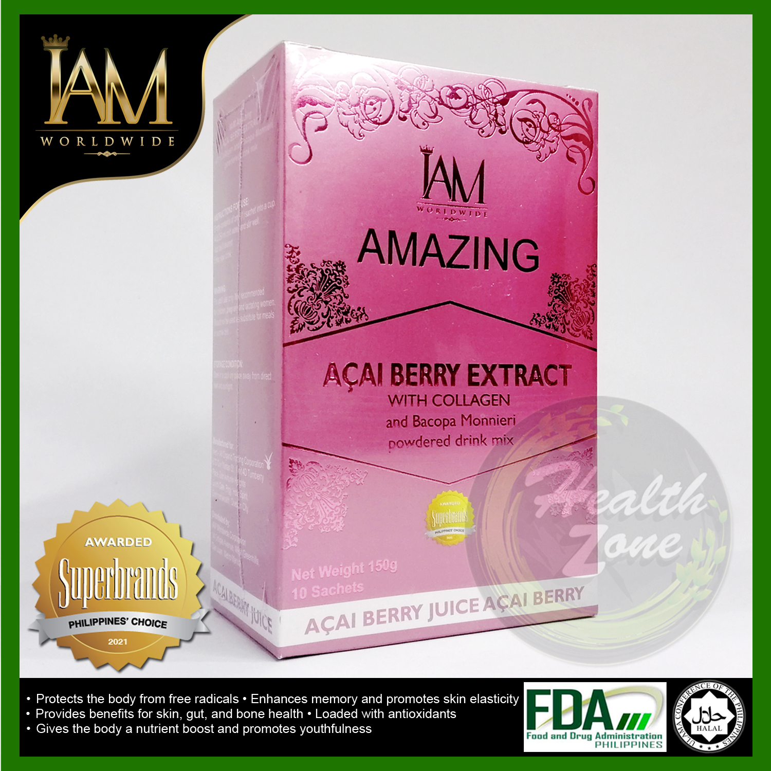 IAM Amazing Acai Berry Extract with Collagen and Bacopa Monnieri ...