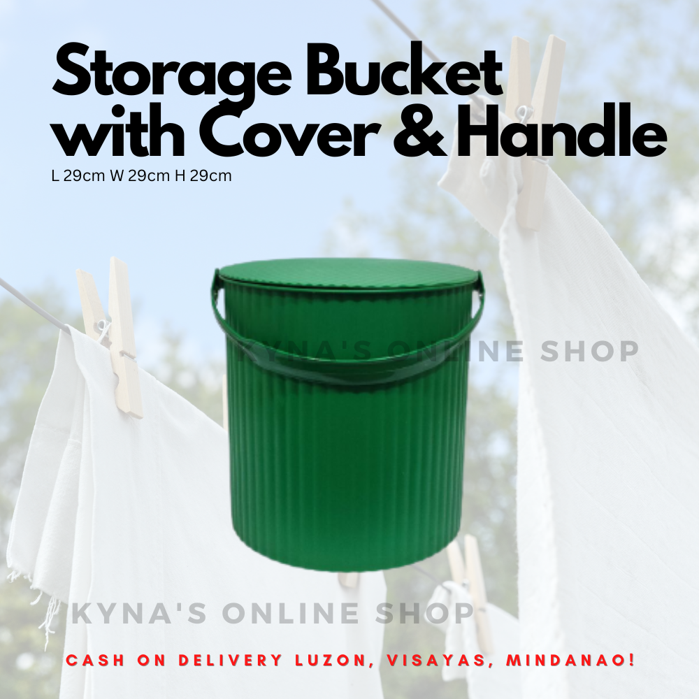 Storage Bucket 20 Liters Storage Bucket with Cover and Handle | Lazada PH