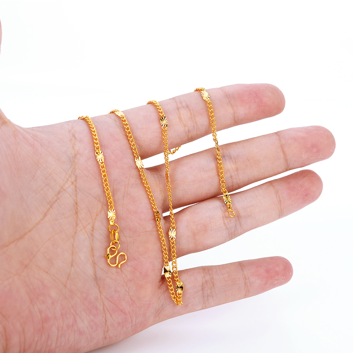 LUBIK โซ่Fashion 18K Saudi Gold Original Necklace For Women Simple ...