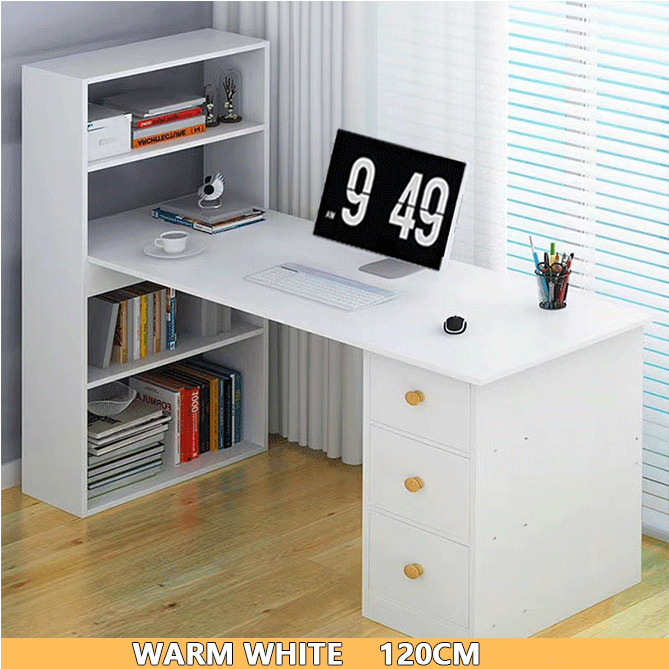 Topehome Study Table Bookshelf Office Computer Desk With Drawer | Lazada PH