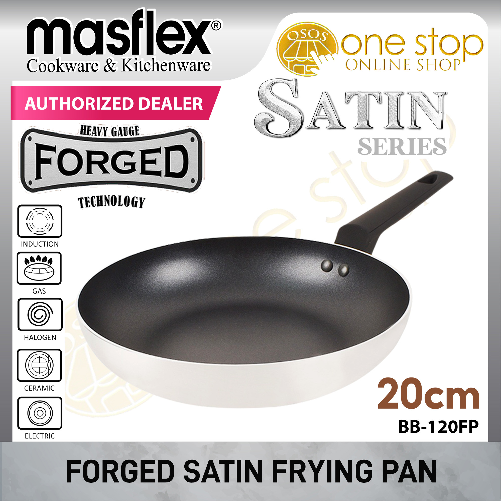 Masflex Original 20cm Aluminum Satin Series Non Stick Induction Fry Pan ...