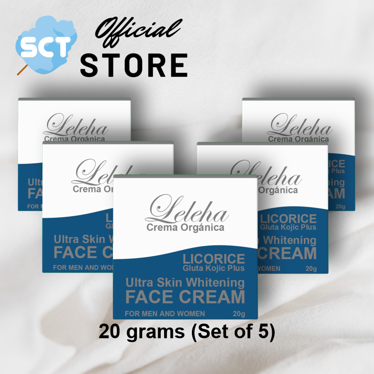 Leleha Crema Organica; 5-Piece x 20 grams; Licorice Gluta Kojic Plus ...