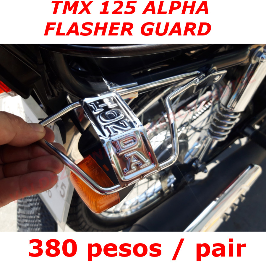 TMX 125 Alpha Flasher Guard New, Pair, Honda ja Stainless "HONDA ...