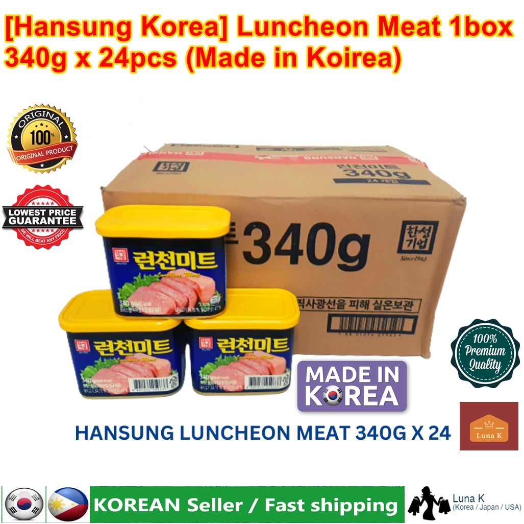 [Hansung Korea] Luncheon Meat 1box /340g x 24pcs (Made in Koirea) | Lazada PH
