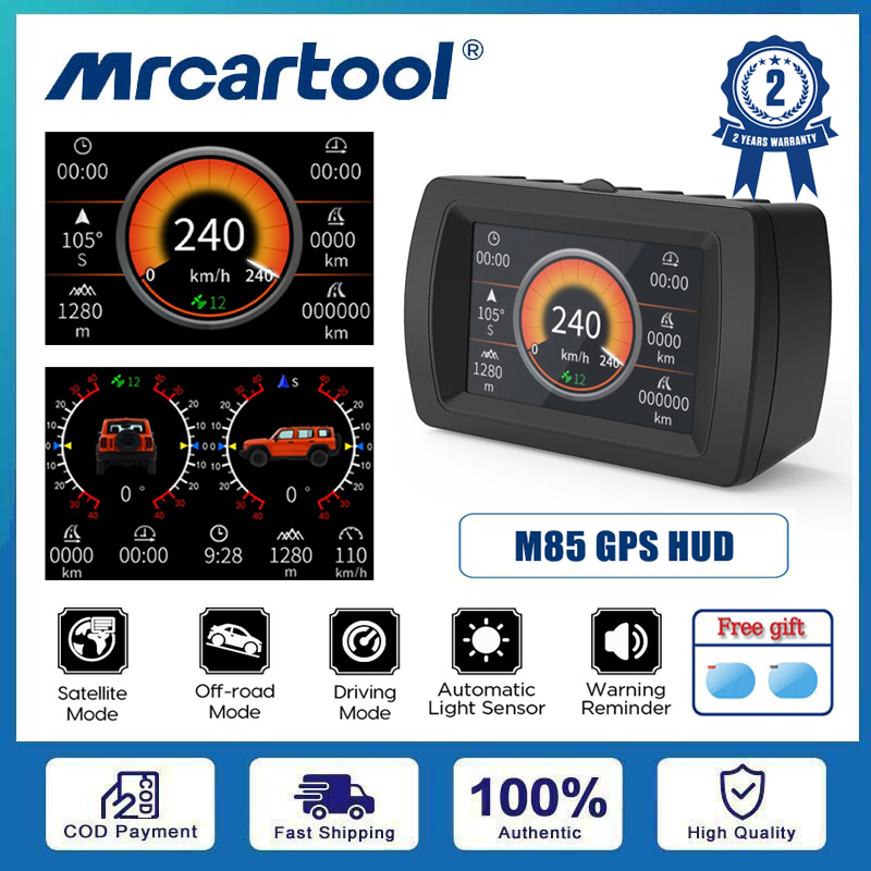 MRCARTOOL M85 Car Inclinometer GPS Speedometer Roll Angle & Pitch Angle ...