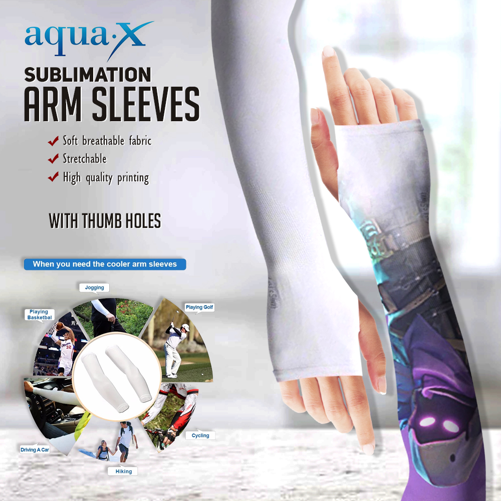 Risefully Printable Arm Sleeve White UV Protection Arm Sleeve for Men ...