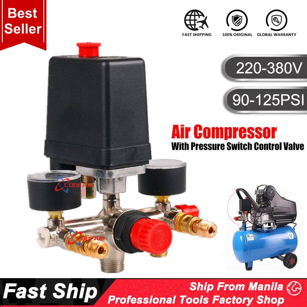 Air Compressor Pressure Switch Control Air Pump Switch with Gauges | Lazada PH