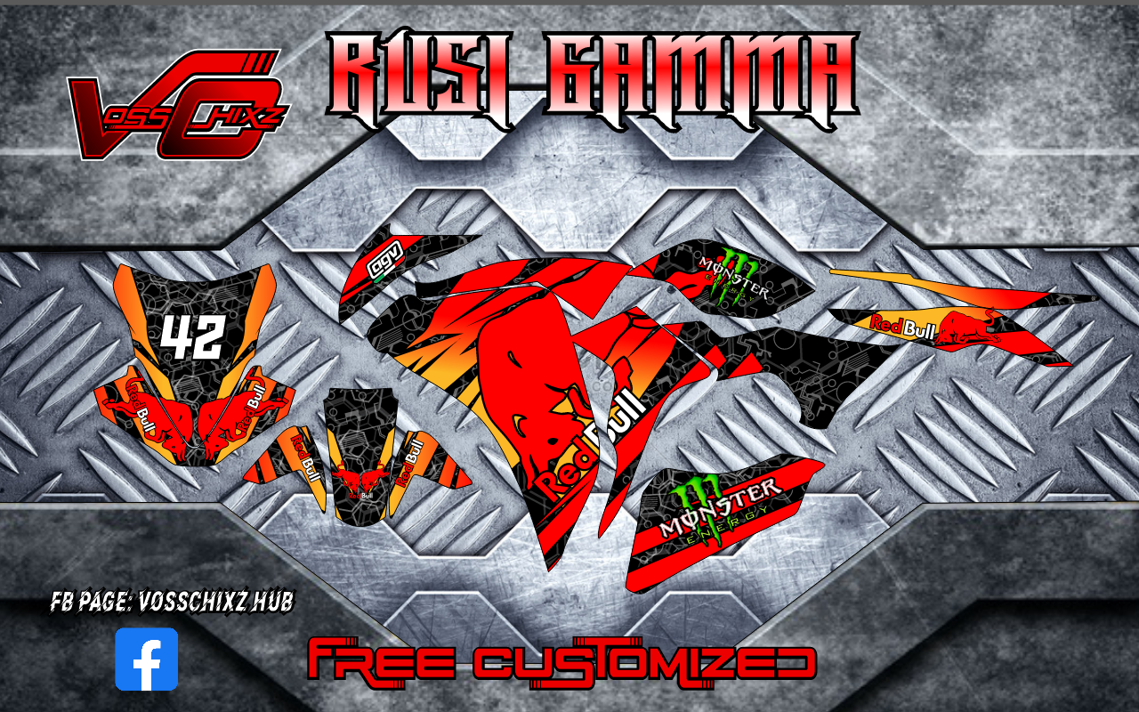 Decal Sticker For Rusi Gamma 200 Redbull | Lazada PH