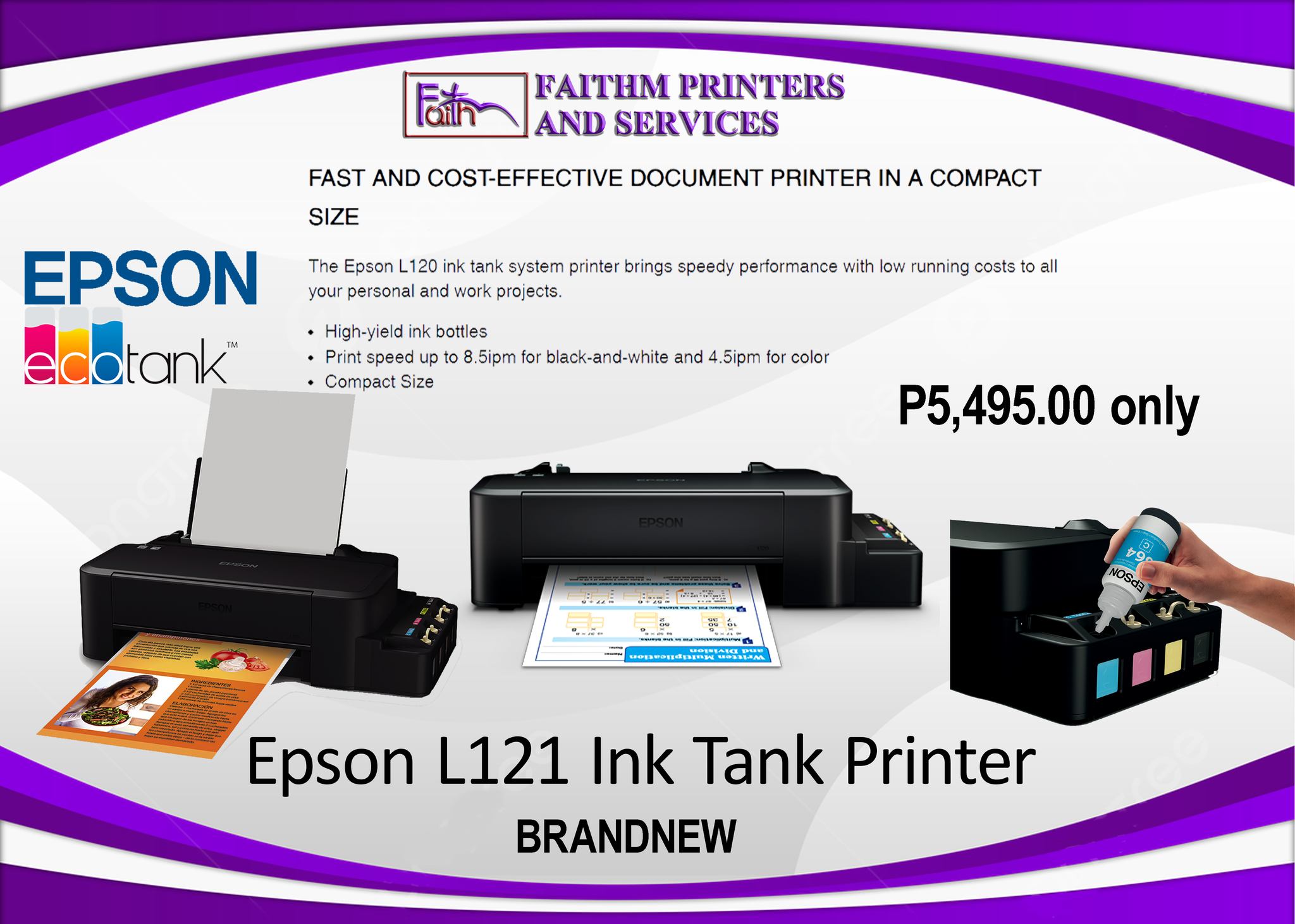 Epson EcoTank L121 A4 Ink Tank Printer BRAND NEW | Lazada PH