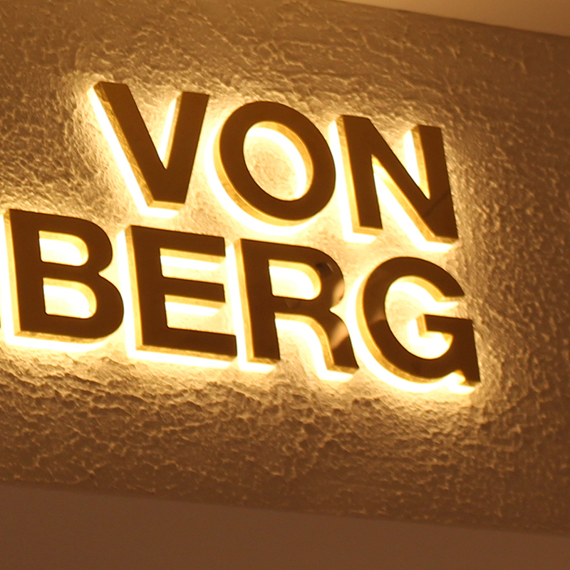 Business Metal Bottom Light Letters Sign Custom Wall Decor Store Name ...