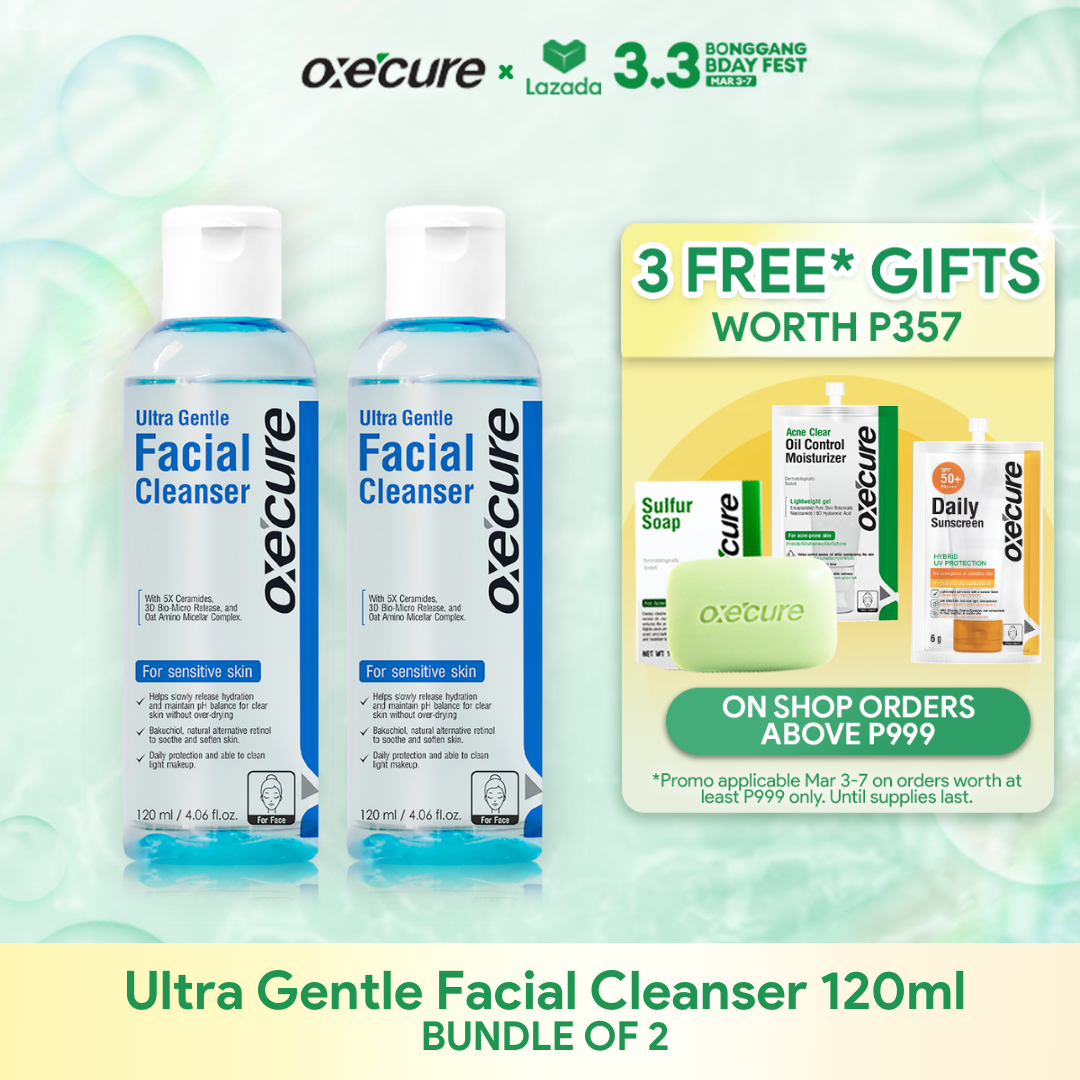 OXECURE Ultra Gentle Facial Cleanser with 5X Ceramides 120ml Bundle of ...