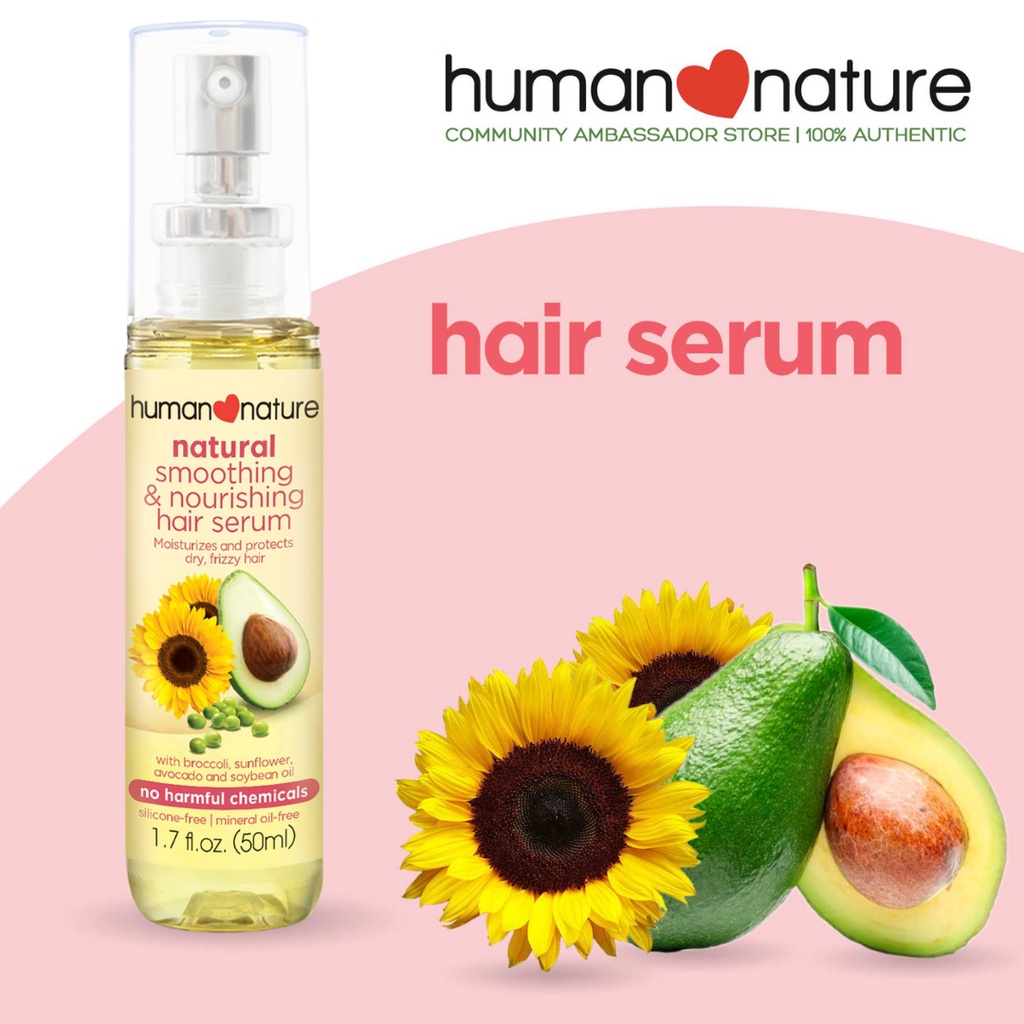 Human Nature Smoothing & Nourishing Hair Serum w/ Broccoli, Sunflower ...