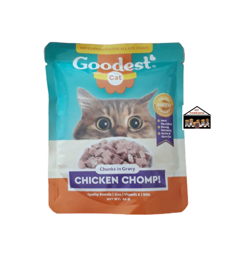 Set of 6 Pouches, Goodest Cat Wet Food All Ages (Chicken Chomp Flavor ...