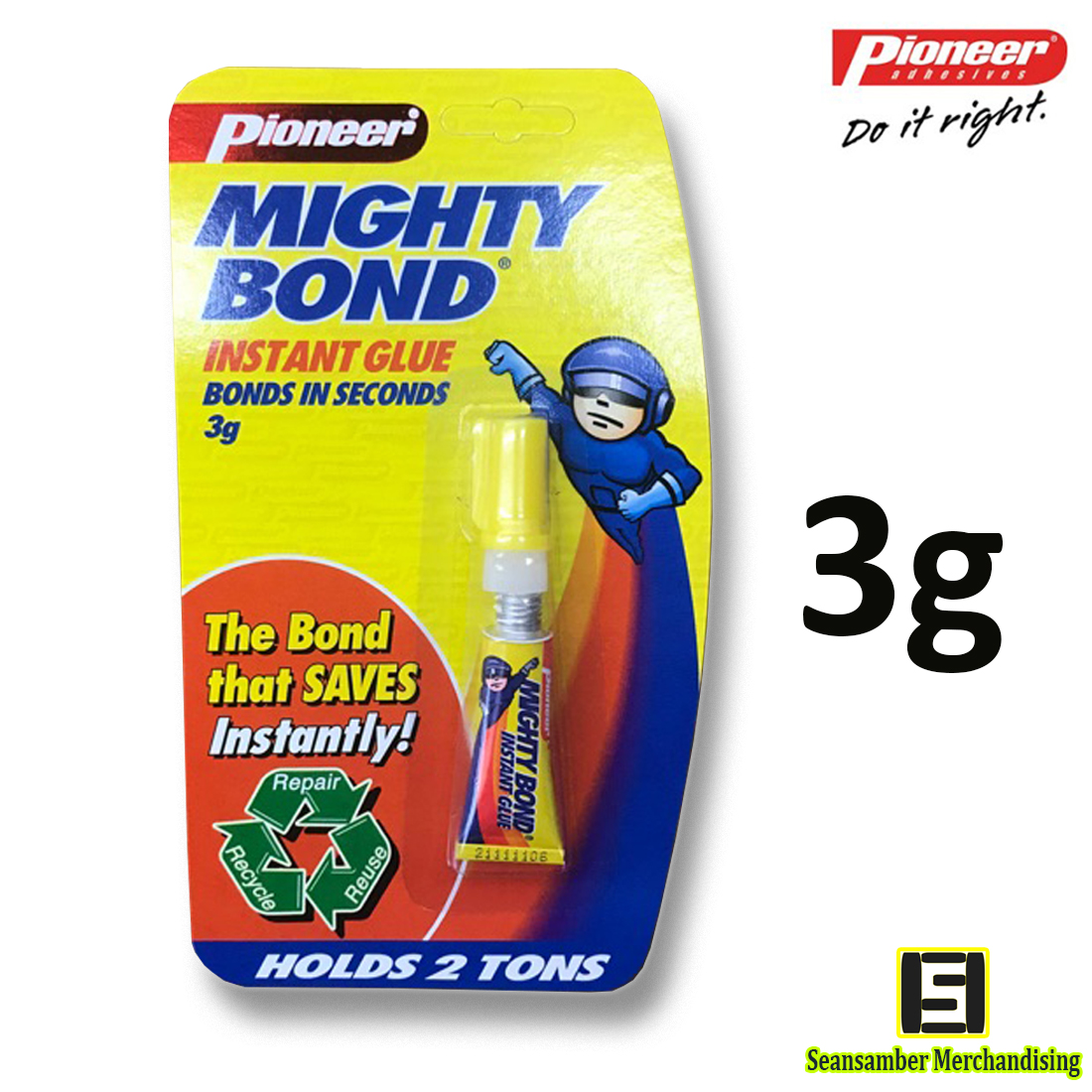 Pioneer Mighty Bond Instant Glue Original 3g | Lazada PH