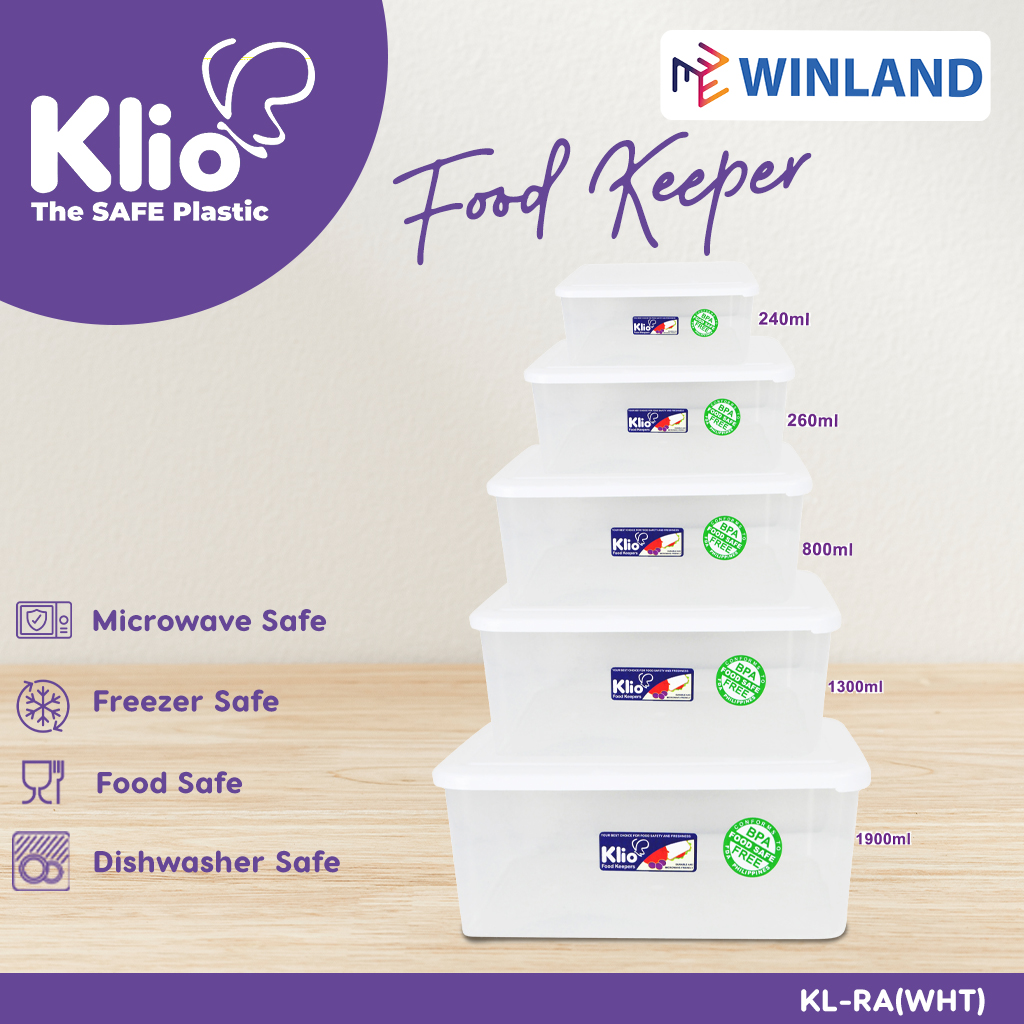 KLIO by Winland Rectangular Stackable Food Keeper Kitchenware Container ...