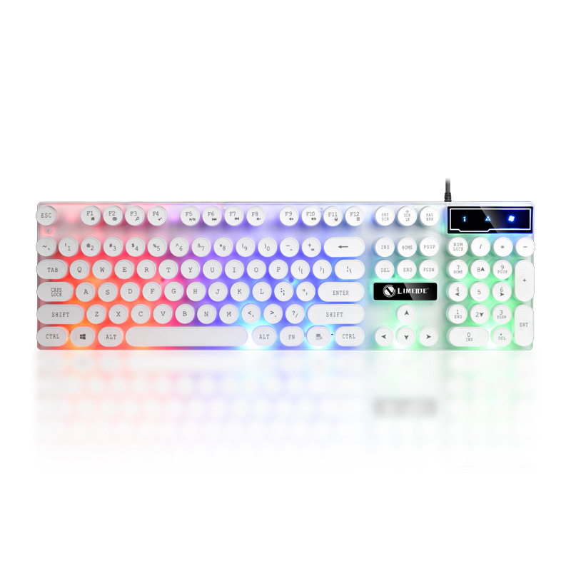 104 Keys Colorful LED Illuminated Backlight Ergonomic Gaming Keyboard ...