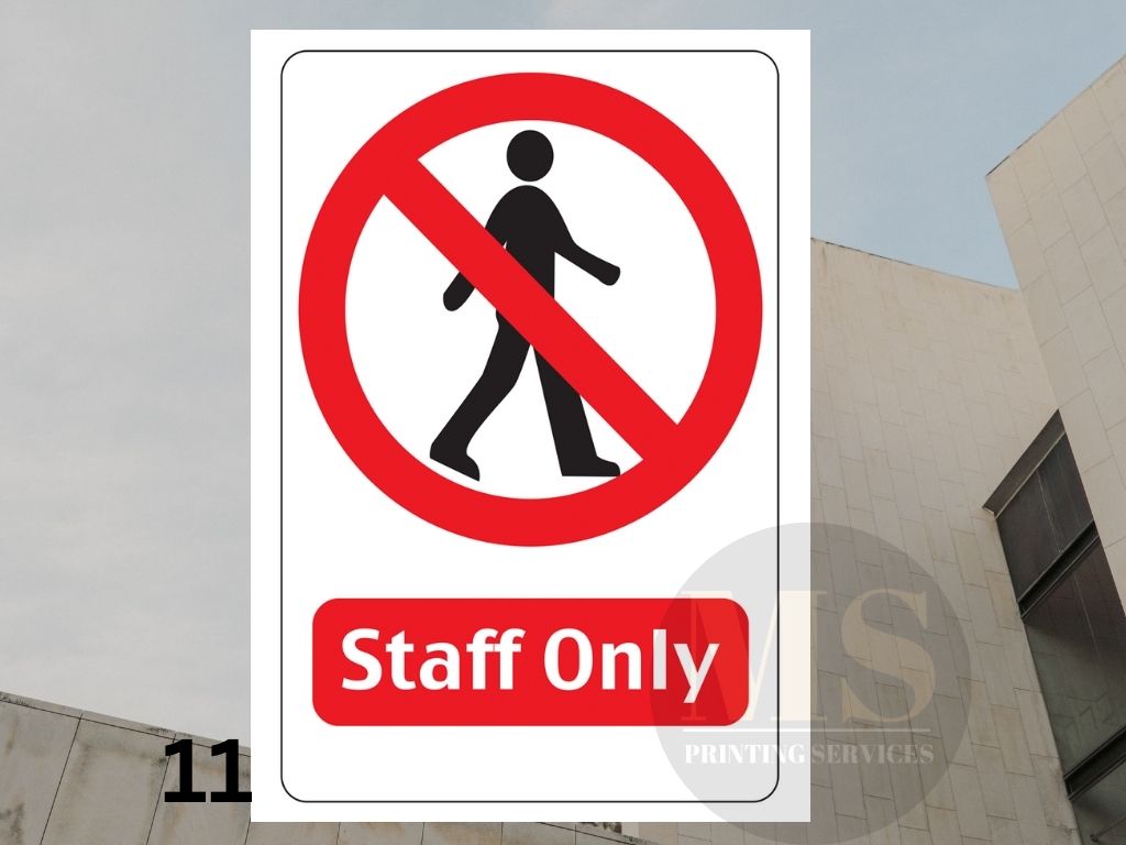 Staff Only Signages (Laminated Signage and Waterproof Vinyl Sticker A4 ...