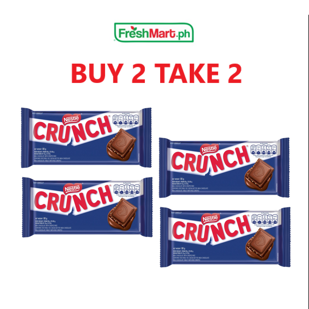 BUY 2 TAKE 2 Nestle Crunch Chocolate Bar 80g | Lazada PH